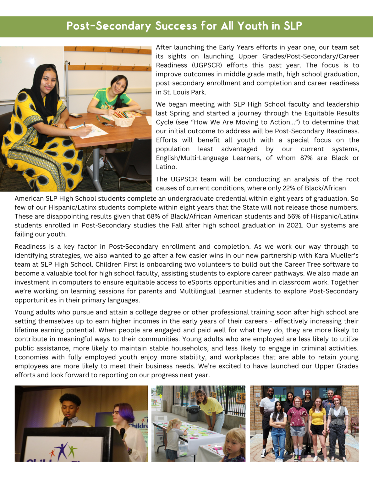 Post-Secondary Readiness - Children First